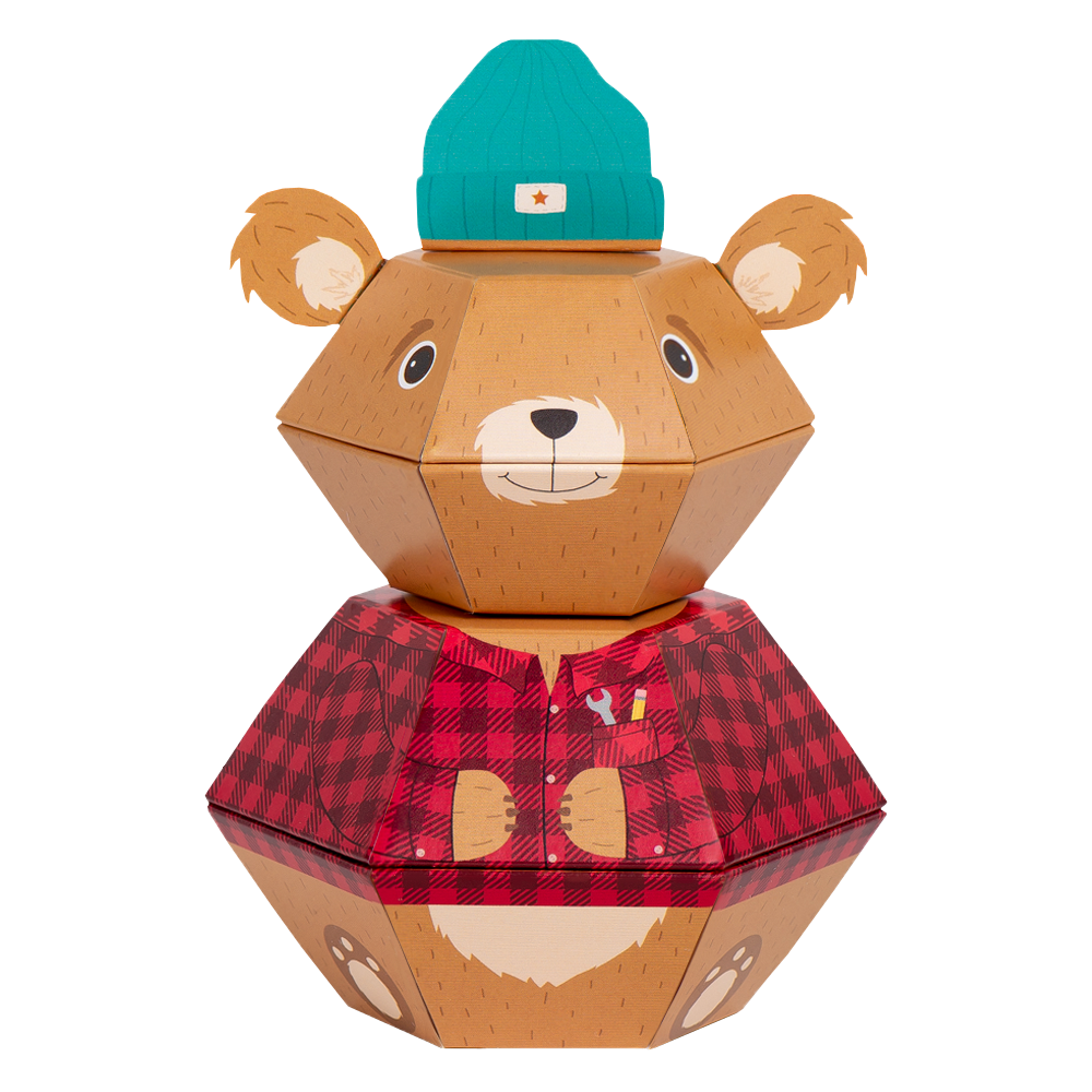 Lumberjack Bear Personalised 3D Pop-up Confetti Wild Card – Boomf