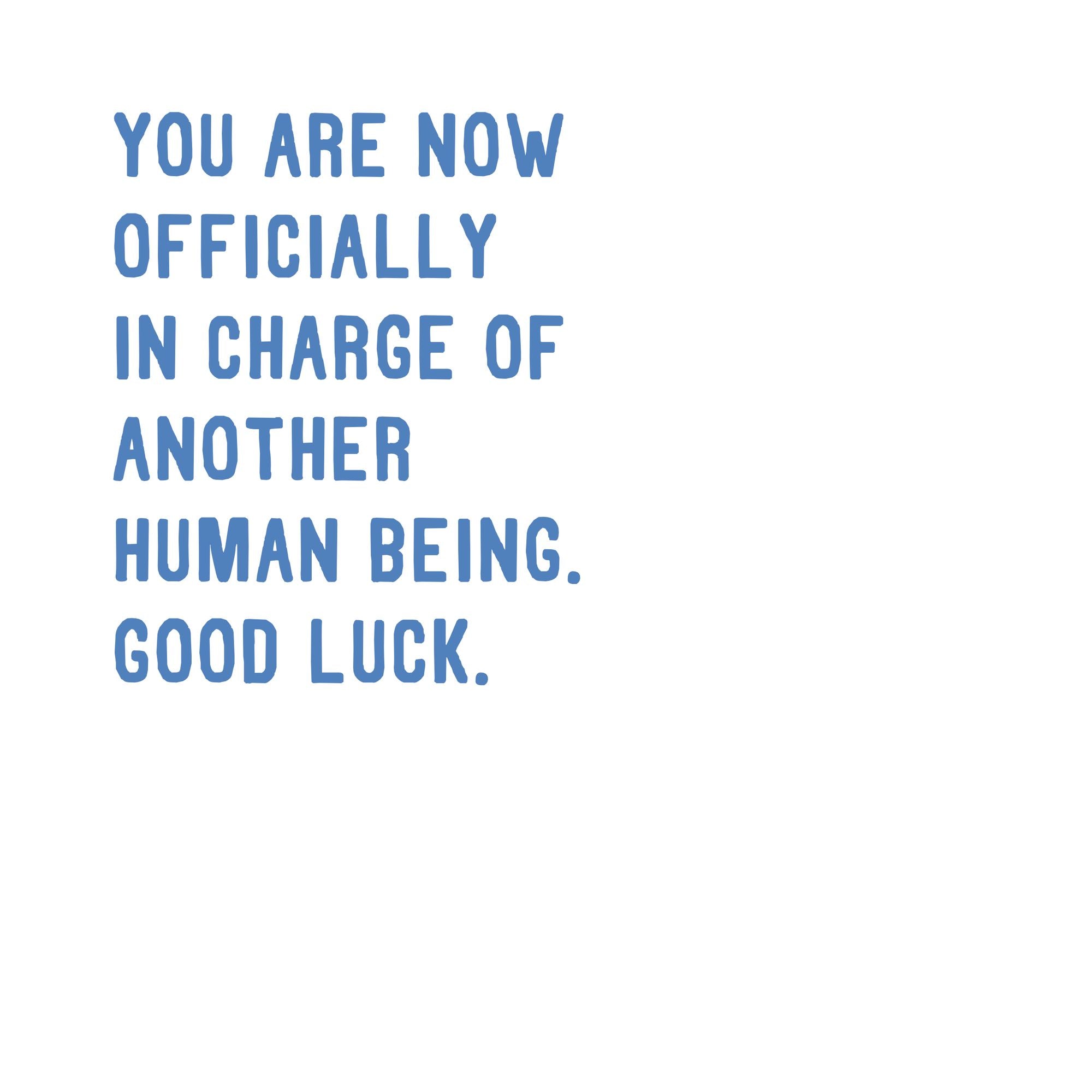 In Charge Of Human Being Card – Boomf